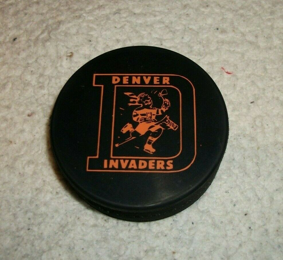 VINTAGE DENVER INVADERS WHL SOUVENIR HOCKEY PUCK COOPER CZECHOSLAVAKIA ...