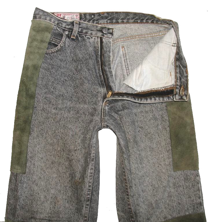 Rare: " Rifle " Jeans IN Grey With Leather Trim IN Ol… - Gem