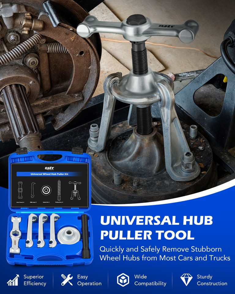 OMT Universal Hub Puller Brake Drum Puller Wheel Hub Removal Tool for ...