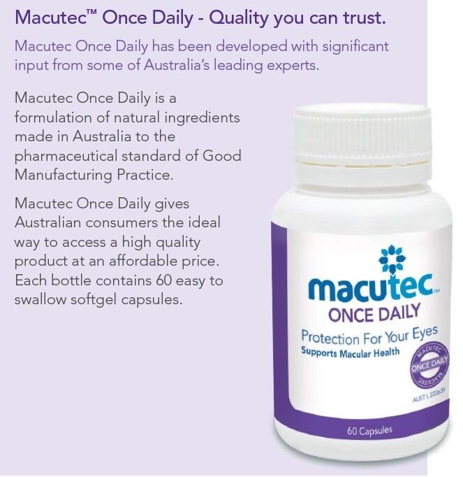 Macutec Once Daily 120 capsules Protection for your eyes Supports ...