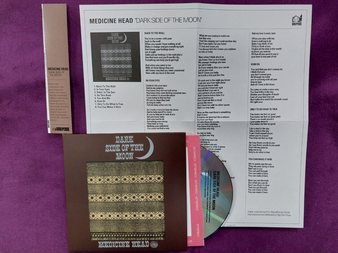 MEDICINE HEAD / DARK SIDE OF THE MOON MINI LP CD NEW John Fiddler ...