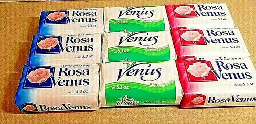 (Lot 9)- Rosa Venus Bar Soaps 5.3 oz & 3 Venus White Bar Soaps 5.3 oz ...