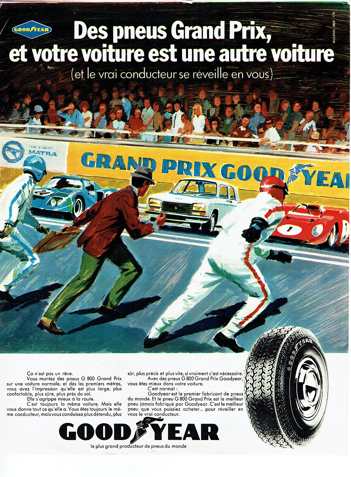 Publicité Advertising 088 1970 pneus Goodyear G800 Grand Prix | eBay
