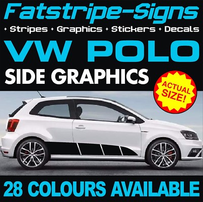 to fit VW POLO GRAPHICS STICKERS STRIPES DECALS V DUB GTI 1.4 1.6 GT ...