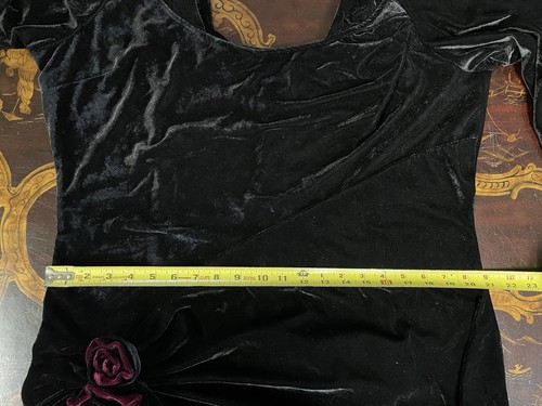 VTG The Pyramid Collection Black Velvet Maxi Dress Gown Ruched ...