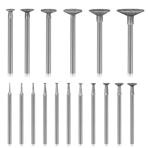 Stone Carving Set Diamond Burr Bits Compatible with Dremel, 17PCS ...