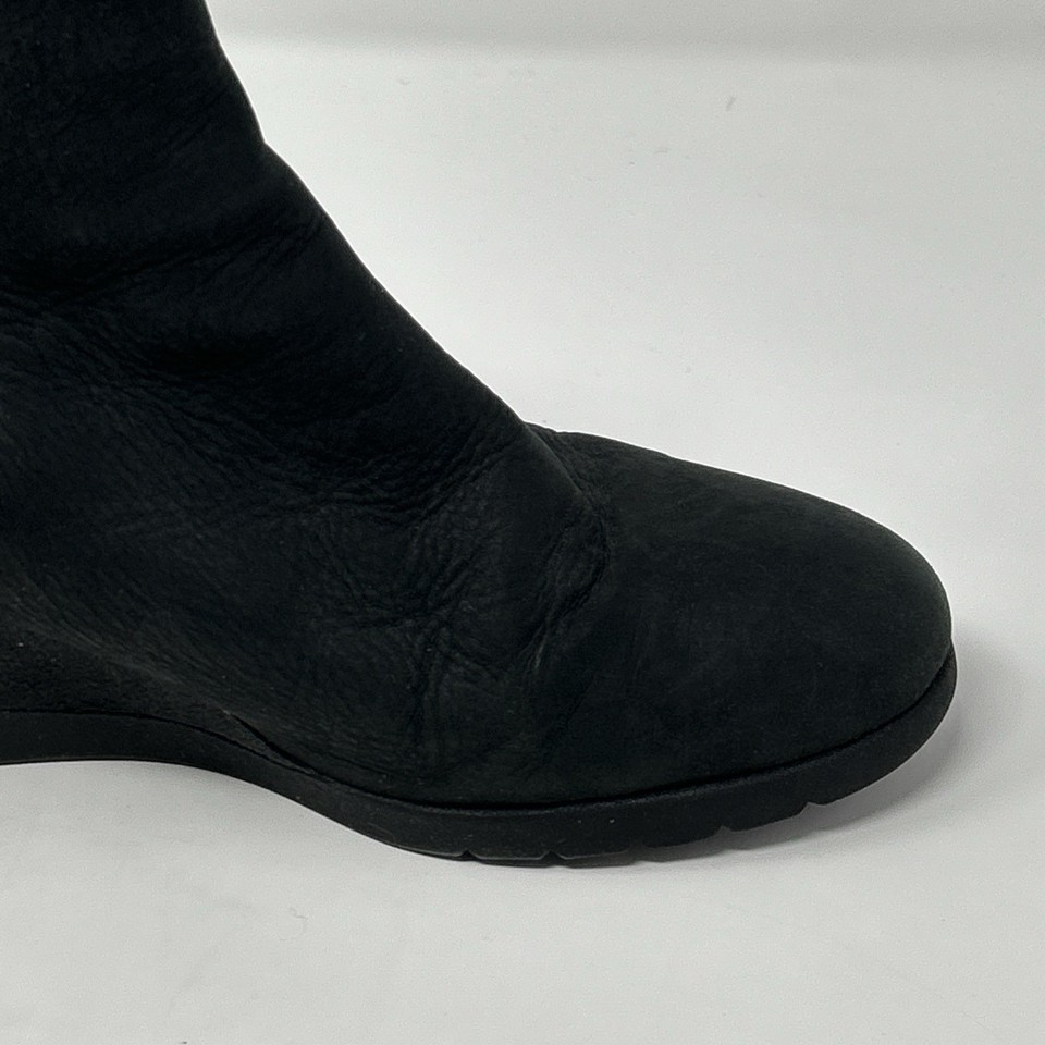 UGG Indra Waterproof Wedge Boots Black Leather Women’s 8.5 1017423 ...