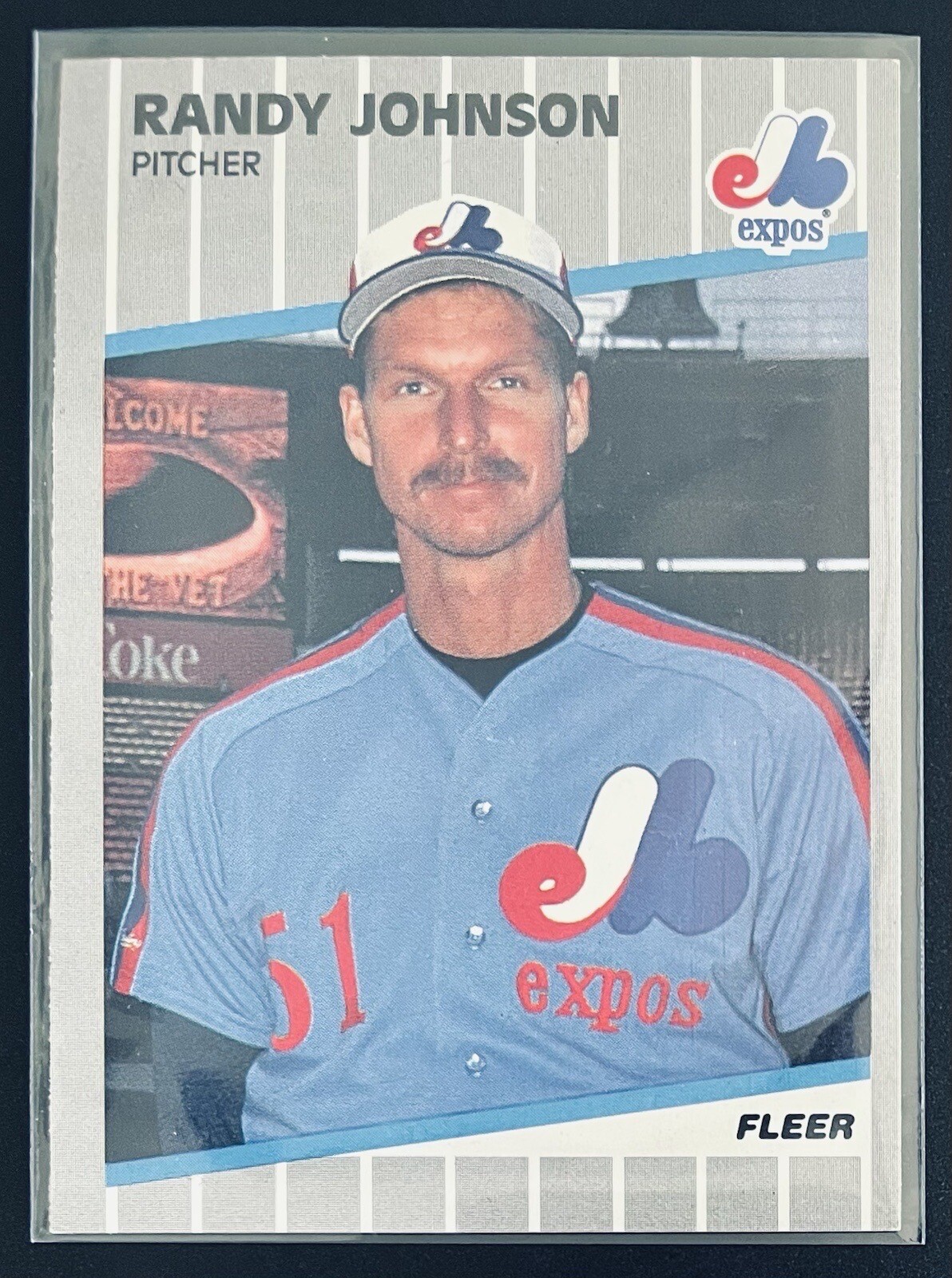 1989 Fleer Randy Johnson #381 RC Black Box Over Marlboro Ad Error ...