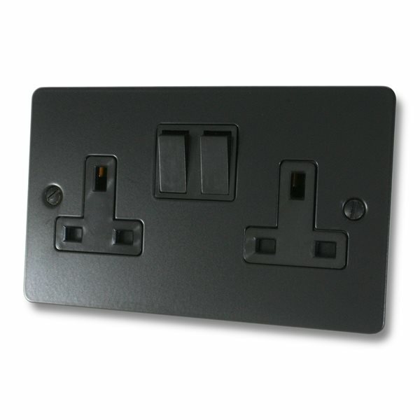 Flat Matt Black Plug Sockets Light Switches Dimmers - Whole Range ...