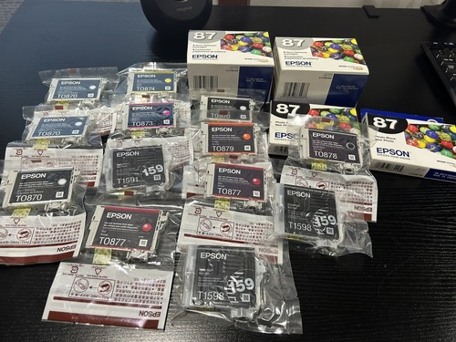 GENUINE SET EPSON T0870-T0872-T0874-T0877-T0879 87 INK STYLUS PHOTO ...