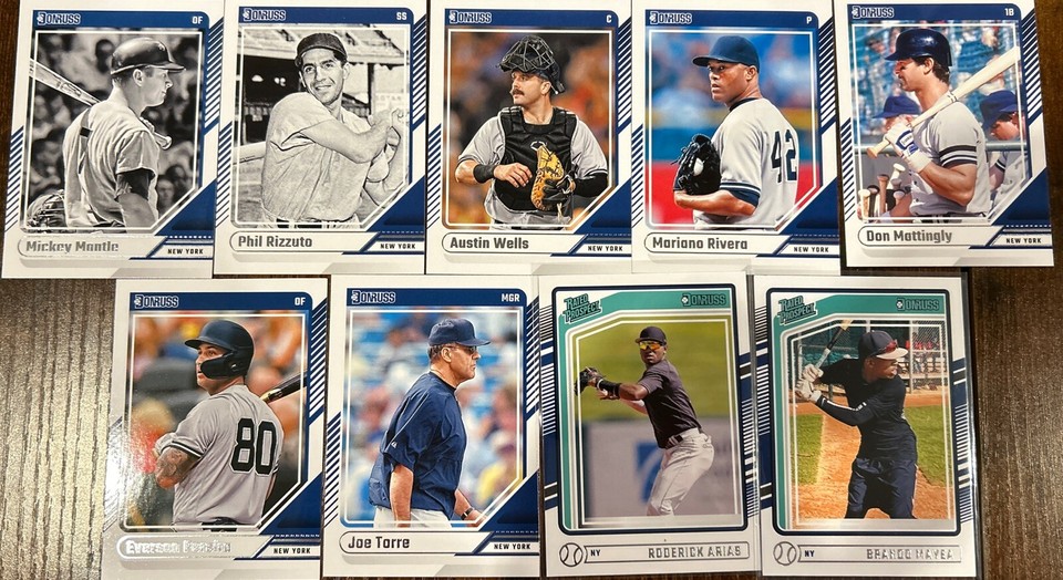 2024 DONRUSS New York Yankees Full Team Set 9 Cards W/ Prospects Brando ...