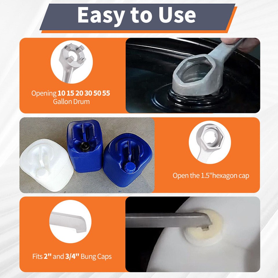 Bung Wrench 10/15/20/30/50/55gallon Drum Wrench Plug Bung Opener Tool ...