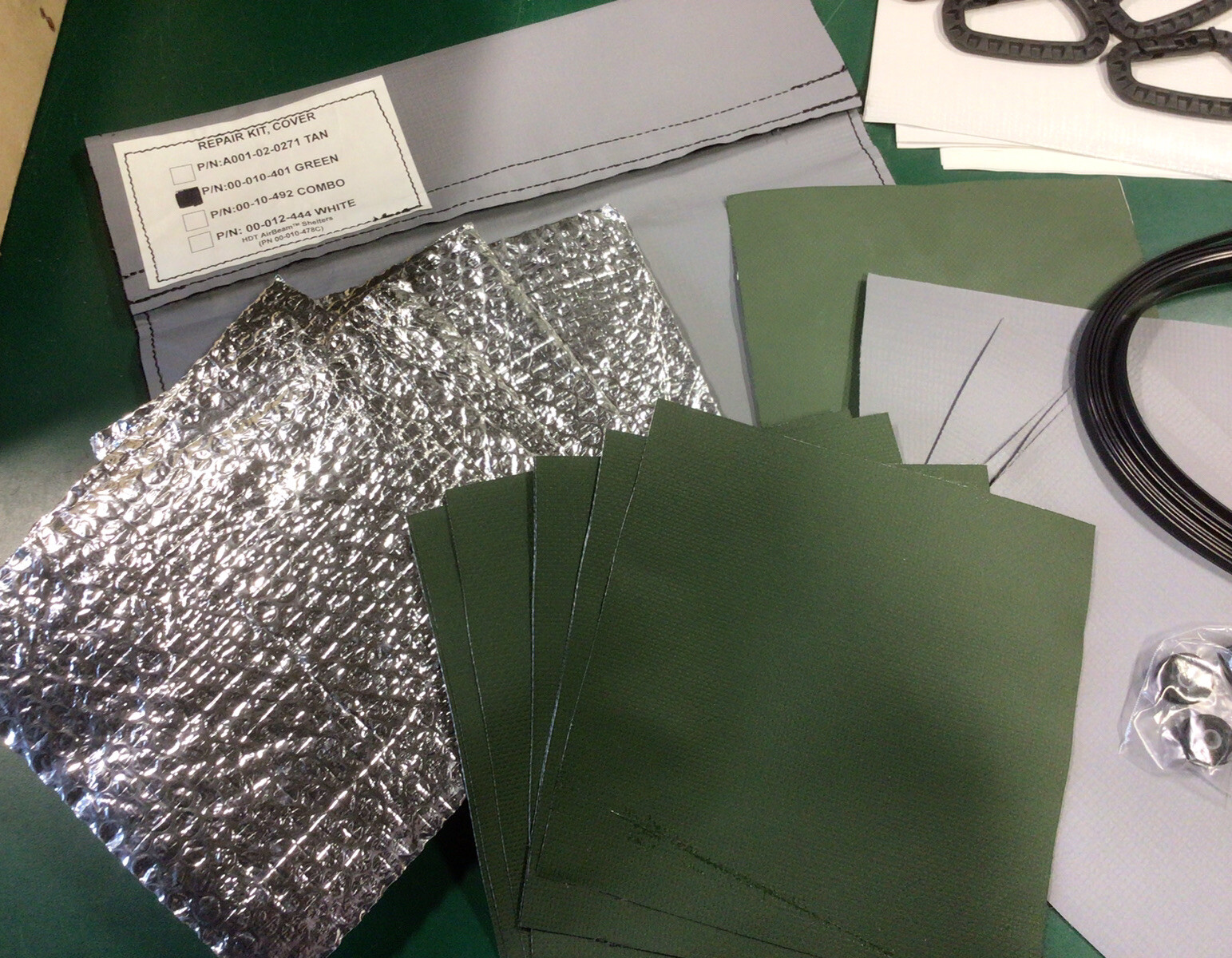 US Army HDT global tent repair kit, CBRN tape, liner fabric, foil tape ...