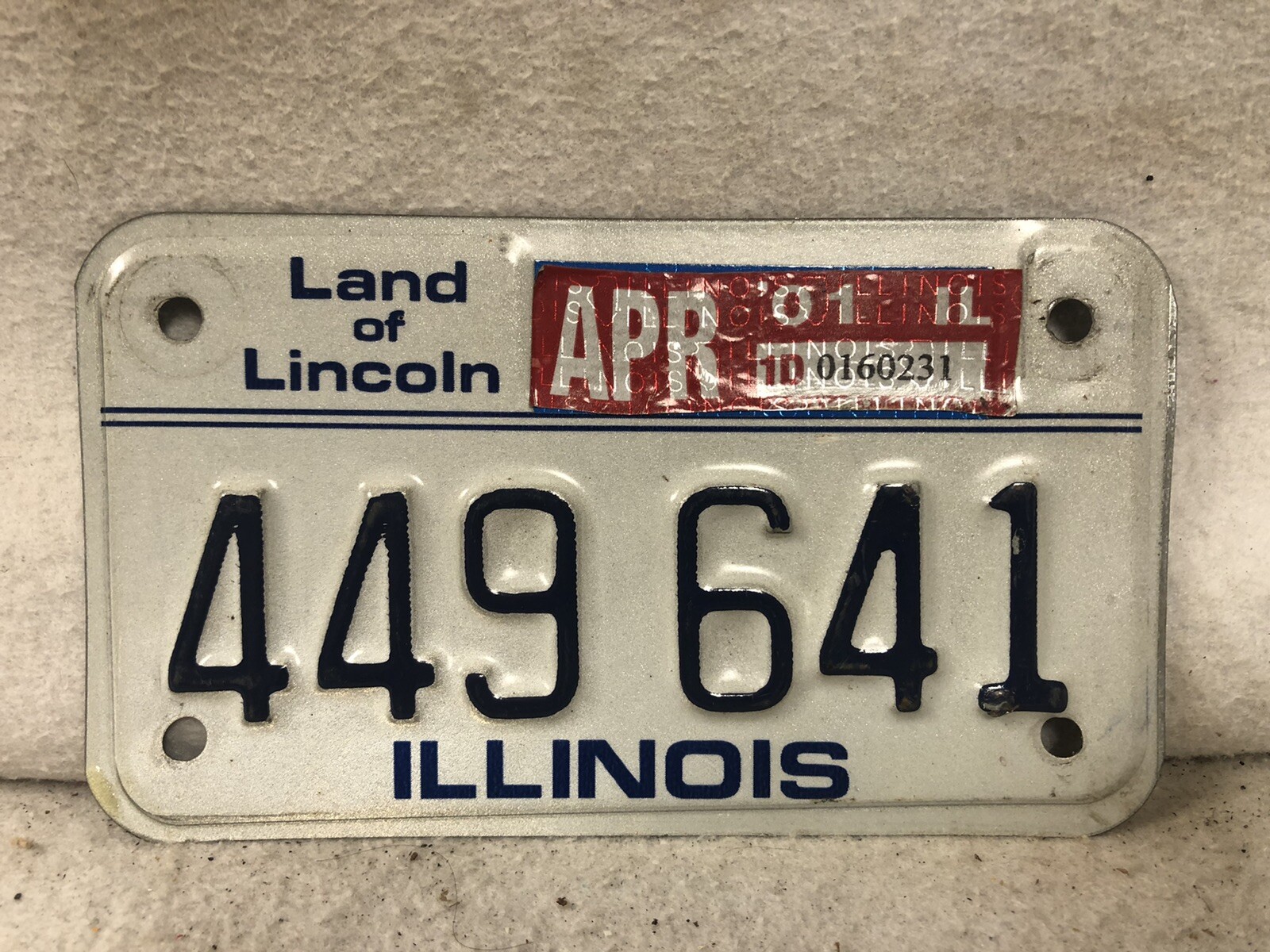 2001 Illinois Motorcycle License Plate | eBay