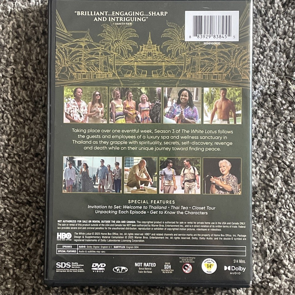 White Lotus 3rd Season (3 DVDs w/extras) Thailand Parker Posey Walton Goggins | eBay