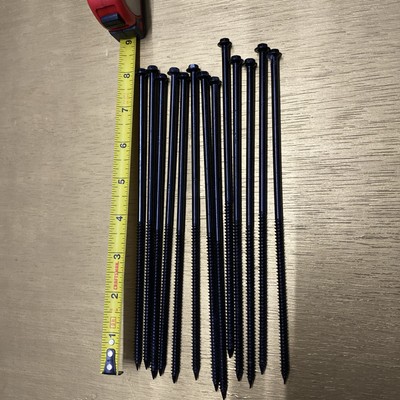 12 Black TIMBER LOG SCREWS: Hex Drive Screws - Heavy Duty Log Timber ...