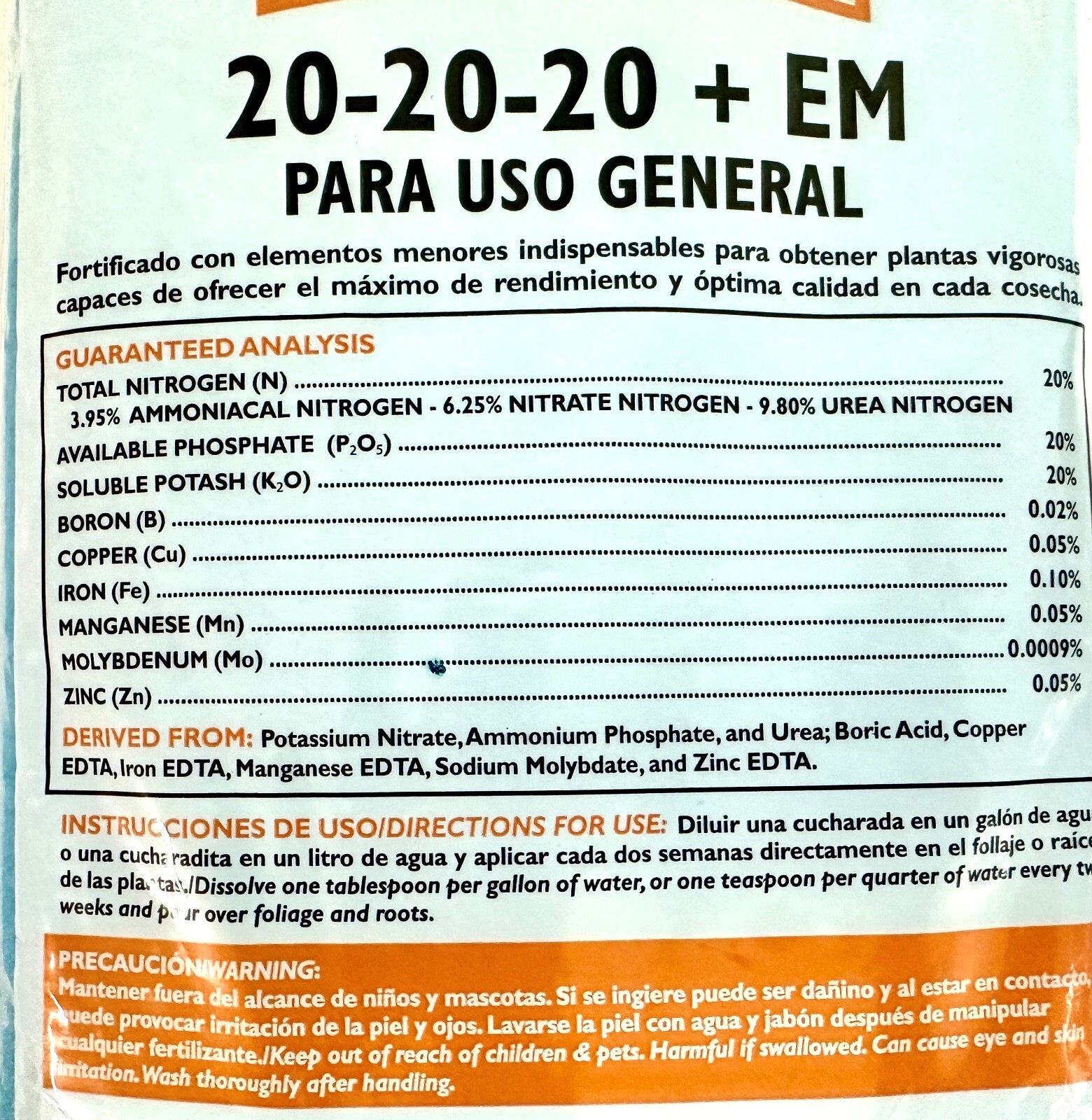 EVERGREEN 20-20-20 ALL PURPOSE FERTILIZER WATER SOLUBLE + MICRO ...