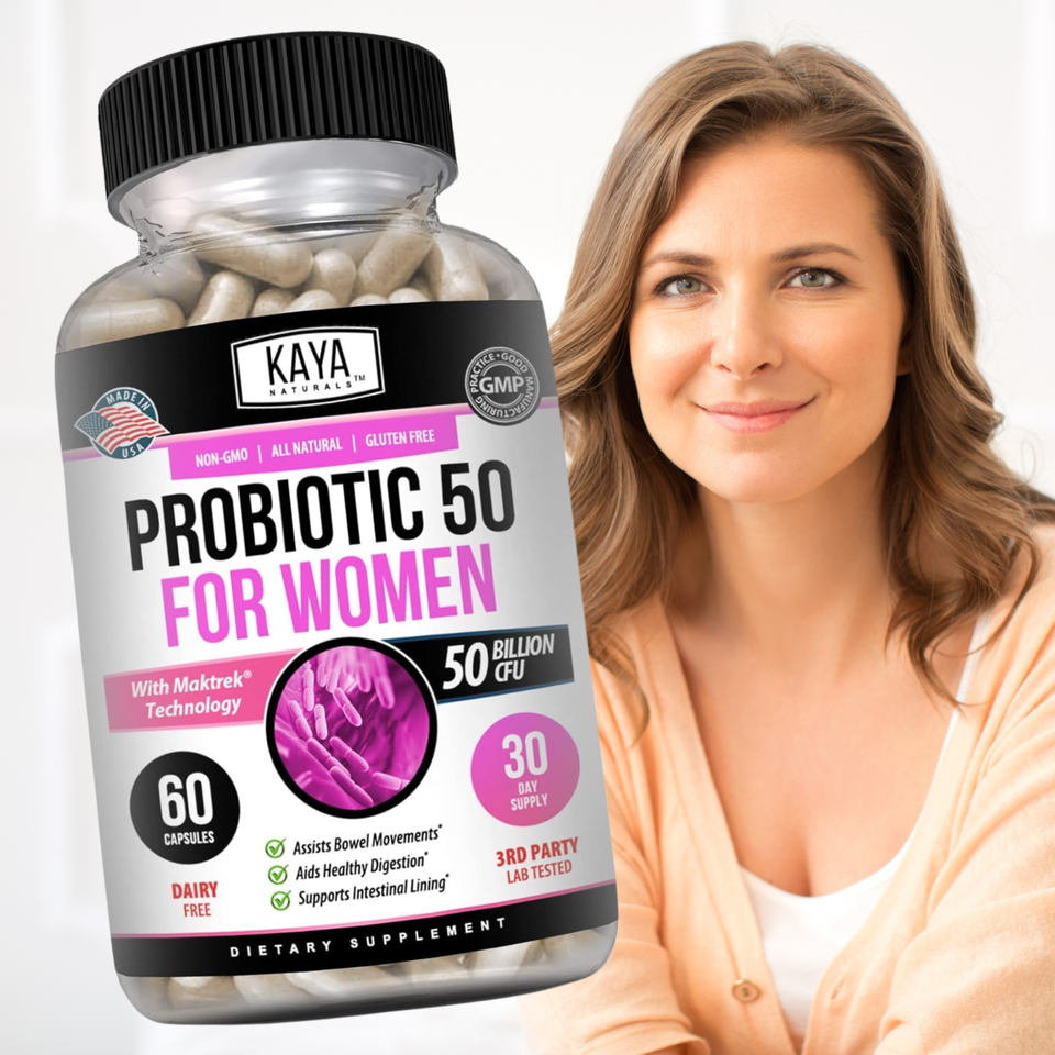 Women's Probiotic 50 Billion Natural Digestive Immune Gut Health ...