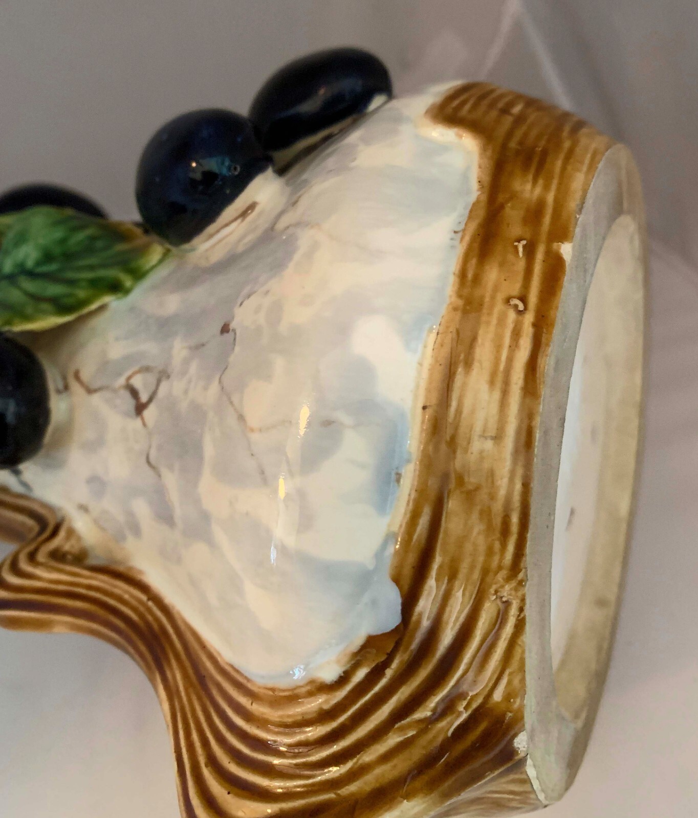 Antique 12" Josef Strnact Art Nouveau Majolica Vase #4418 With Plums On ...