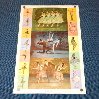 Vintage 1959 BALLET Mid Century Art Poster Print Educational Posters 25 ...