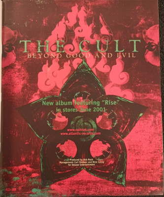 THE CULT Beyond Good and Evil ORIGINAL (UNFRAMED) 2001 magazine PROMO ...