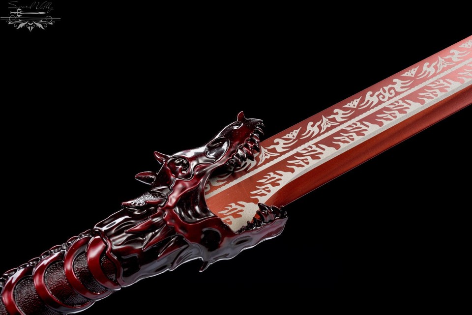 110cm Handmade Katana/Dragon Sword/Red Blade/Manganese Steel ...