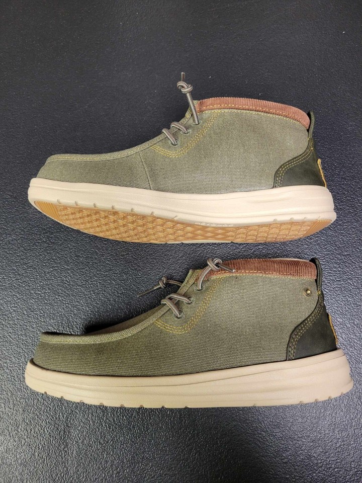 Hey Dude Men's Wally Mid GripR Workwear Dusty Olive Shoes NIB! 2024 | eBay