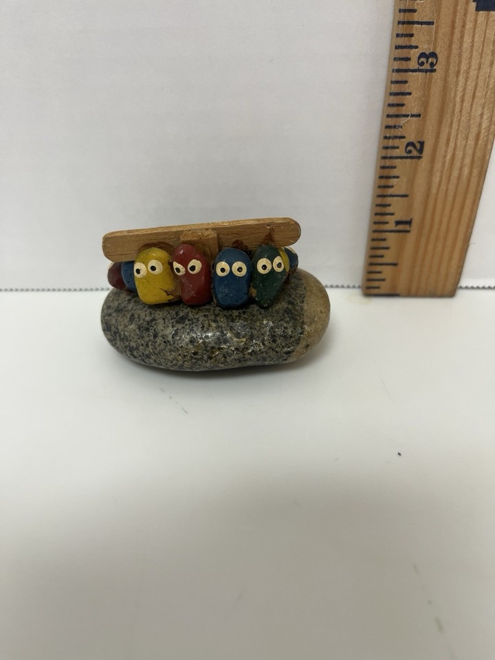 Vintage Rock Concert Hand Painted Polished Rock Paperweight 1970s/1980s ...