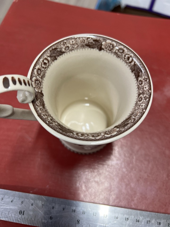 Burton & Burton 2005 Antoinette Brown Flowers Porcelain Coffee Tea Cup ...