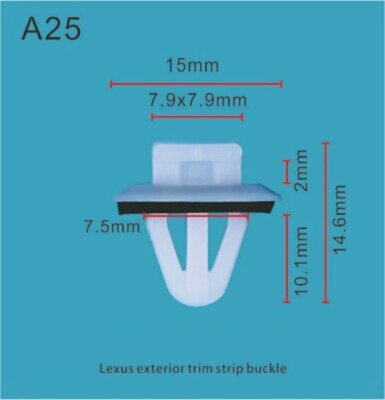 20Pcs Fit Toyota RAV4 Highlander exterior lower molding retainer 62955 ...