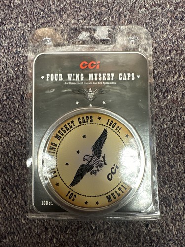 CCI 100 Count Four Wing Muzzle Loading Musket Caps in Tin #301 NEW. for ...