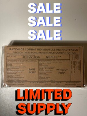 French Army Combat Food Ration 24H RCIR Military MRE Camping Surivival ...