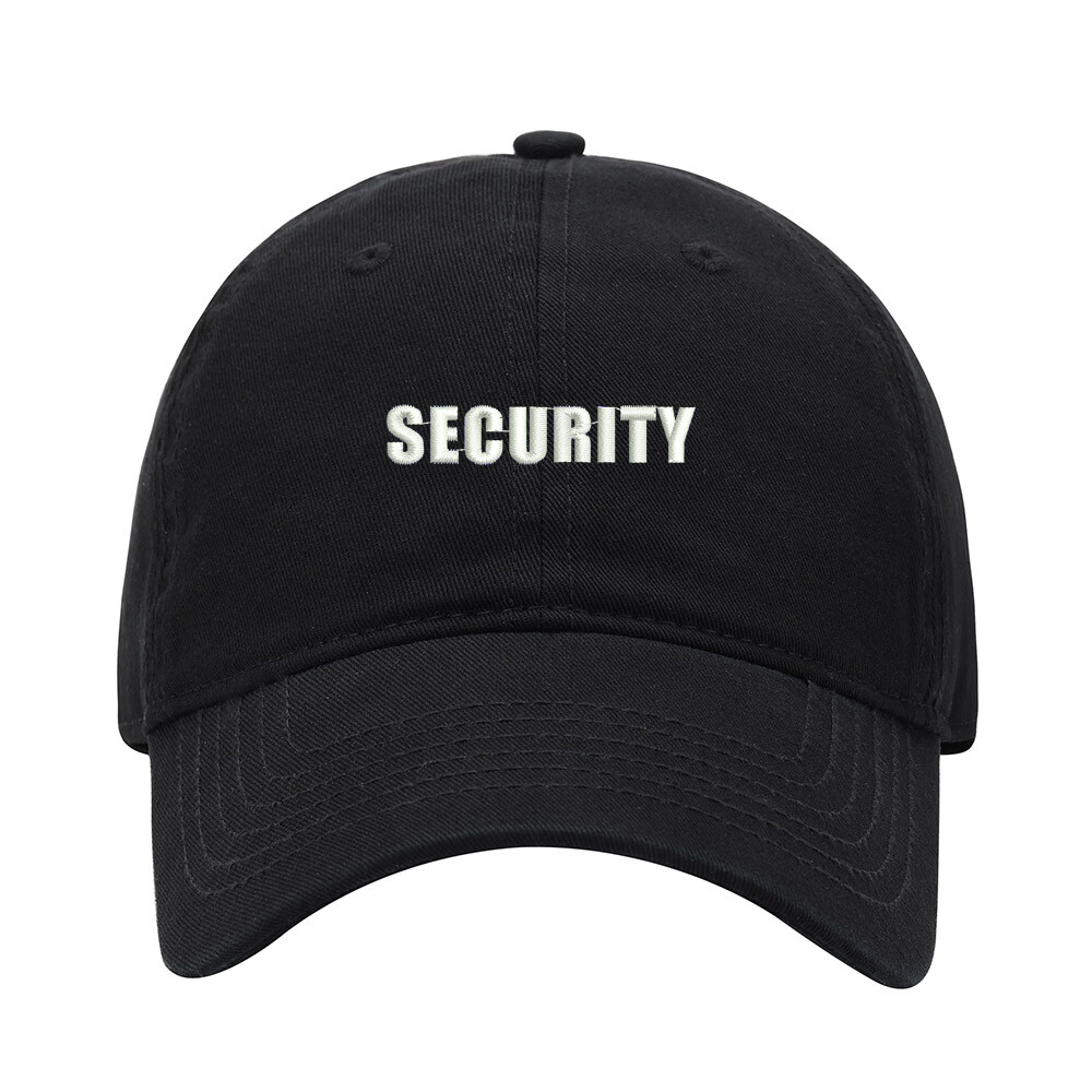 Baseball Cap Men Security Embroidered Washed Cotton Dad Hat Unisex ...