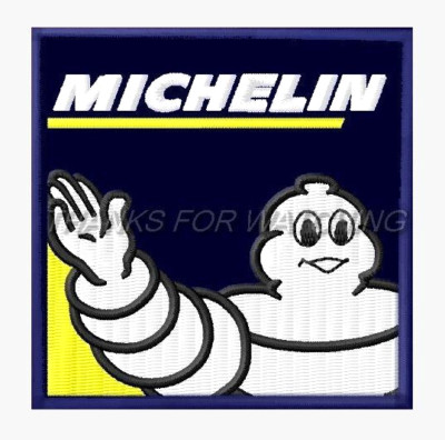 MICHELIN EMBROIDERED PATCH IRON/SEW ON 2-3/4" x 2-3/4" RACING TIRES ...