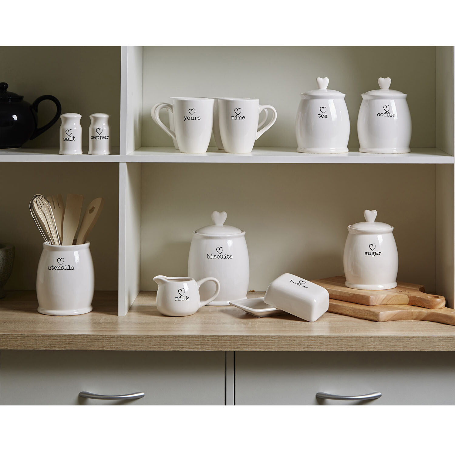 Charm Dolomite Coffee Tea Sugar Storage Canisters Jar Table Mats ...