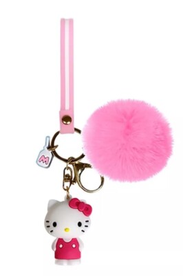 Hello Kitty Pretty Pink Pom Pom Key Chain , Bag Clip, Car Keys, KAWAII ...