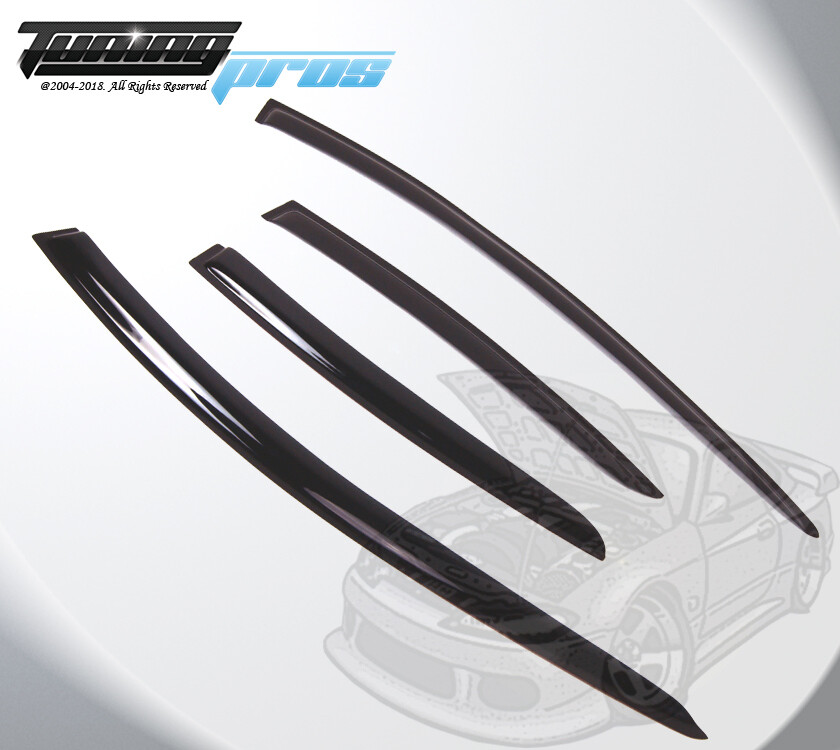 Dark Smoke Rain Visor Deflector 4pcs Out-Channel For Toyota Prius C ...