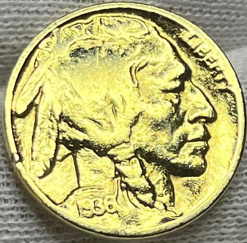 4 Various Full Date BUFFALO NICKELS US Coins 24K Gold Plated -FREE ...