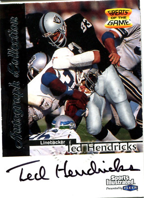 Ted Hendricks 1999 Fleer Greats Of The Game Autographed Card | eBay