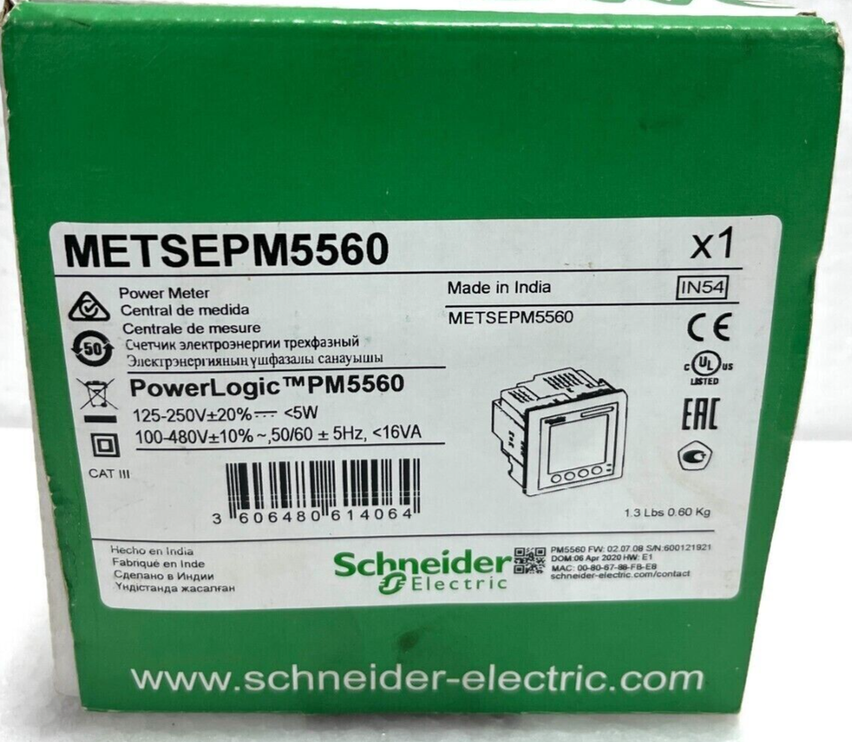 SCHNEIDER ELECTRIC PowerLogic Power Meter METSEPM5560 | eBay
