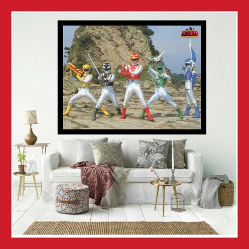 TOILE COTON AFFICHE POSTER FIGURINE CHOUJUU SENTAI LIVEMAN BIOMAN CLUB ...