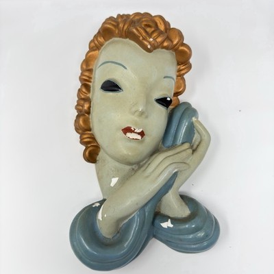 Vtg ABCO Alexander Backer Co. Chalkware Art Deco Wall Hanging | eBay