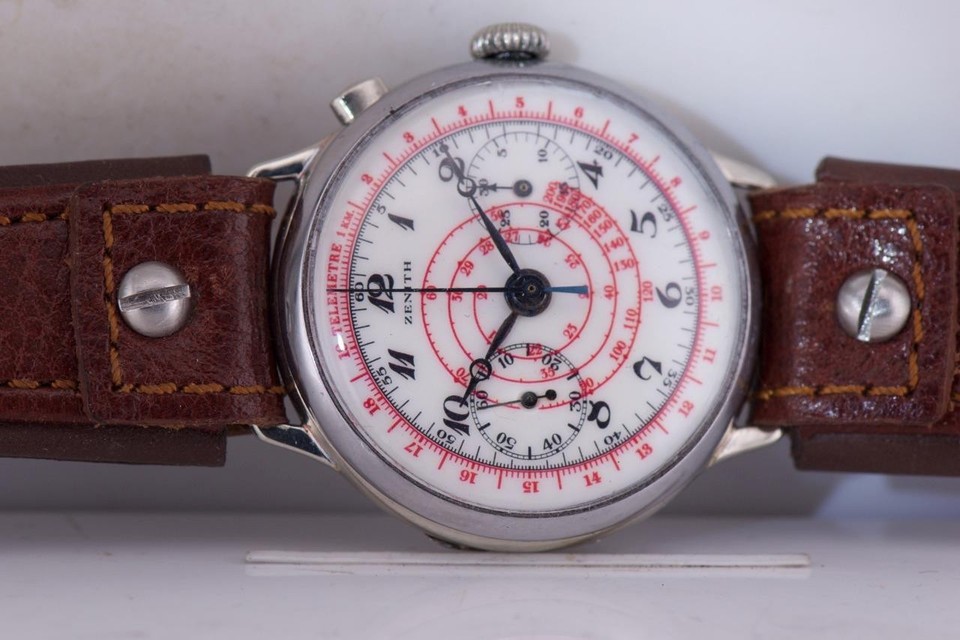 Antique WWII Military Officer’s Zenith Single-Pusher Chronograph ...