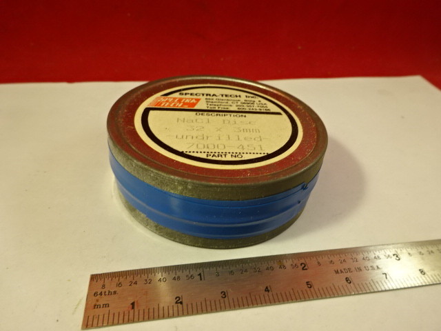 OPTICAL NaCl SODIUM CHLORIDE LENS WINDOW INFRARED IR OPTICS AS PICTURED ...