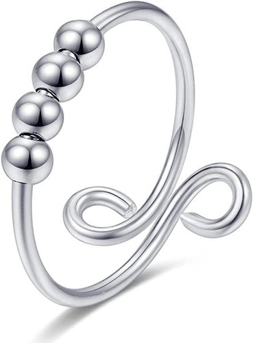 Anxiety Relief Stress Fidget Ball Rotatable Ring Meditation Rings Party ...