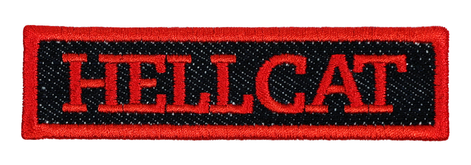 Hellcat Embroidered Patch Black Denim/Red Iron-On Sew-On Jacket Shirt ...