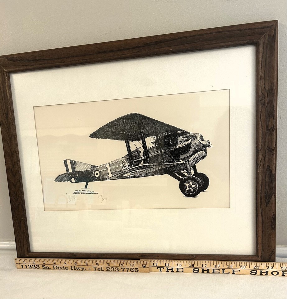 JOE MILICH FRENCH SPAD 13 AIRPLANE ART ETCHING SIGNED AND NUMBERED ...
