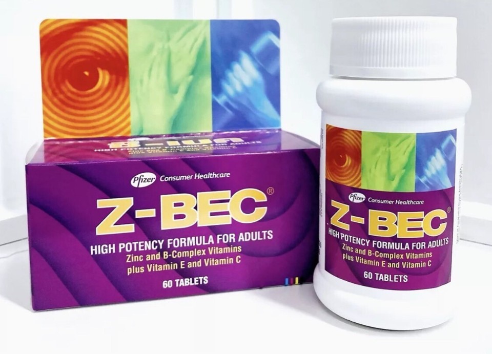 Z-Bec High Formula Multivitamins Potency Adults 60 Tablets Zinc Health ...