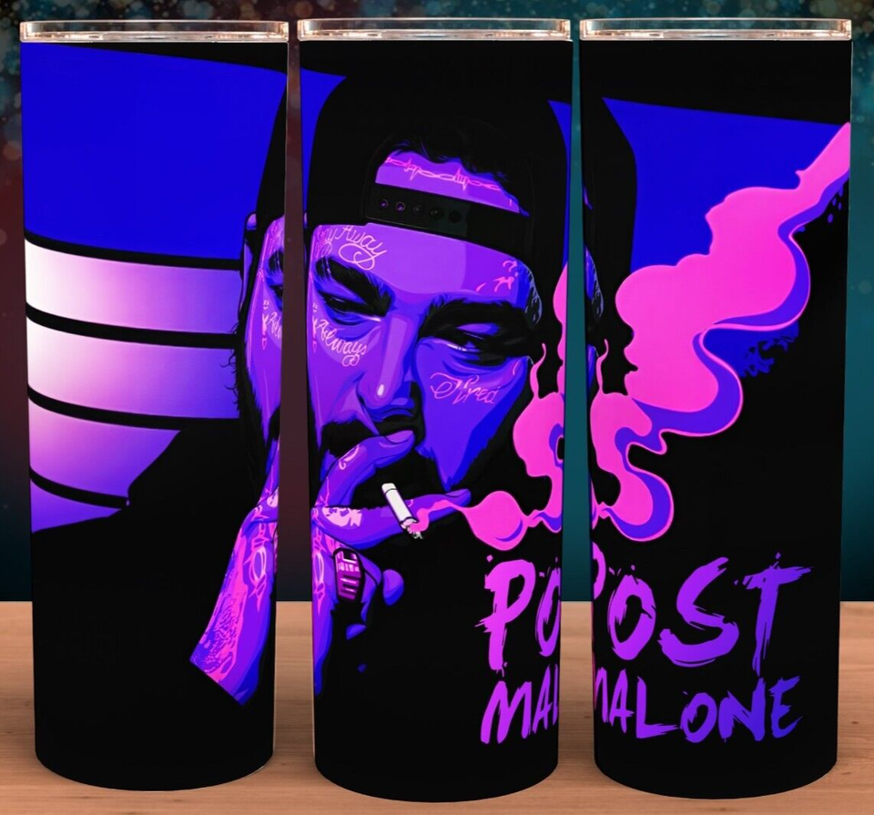 Glow in the Dark Post Malone Smoking Purple Gradient Cup Mug Tumbler ...