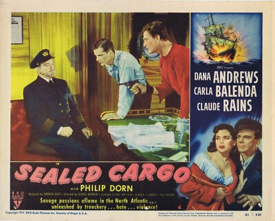 SEALED CARGO Original Lobby Card 6 Dana Andrews Claude Rains Phillip ...